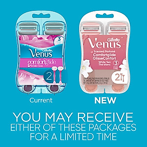 Gillette Venus ComfortGlide White Tea Women's Disposable Razor, 2 Count