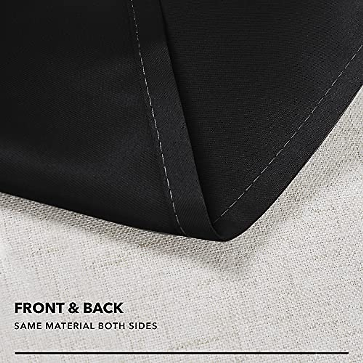 Deconovo Black Blackout Curtains for Bedroom, Rod Pocket Solid Thermal Insulated Window Curtains for Living Room - 2 Panels Set, 42W x 63L Inch, Black