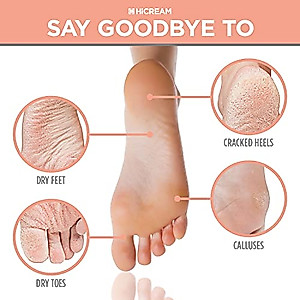 Hicream Foot Peel Mask- 2 Pairs of Regular Skin Exfoliating Foot mask For Cracked Heels, Dead Skin & Calluses , Removes & Repairs Rough Heels, Dry Toe Skin , Peach Scent