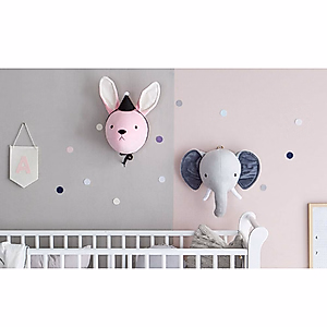 zmr Elephant Nursery Decor Child's Bedroom Stuffed Animal Head Wall Decor Baby Nursery Children's Room Wall Decoration Creative Jewelry