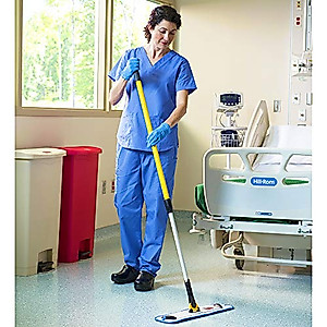 Rubbermaid Commercial Products Mop Head for Microfiber Damp Mop, 18-Inch, Blue, Heavy-Duty Single Sided Cleaning Cloth for Hardwood/Tile/Laminated Floors in Kitchen/Lobby/Office