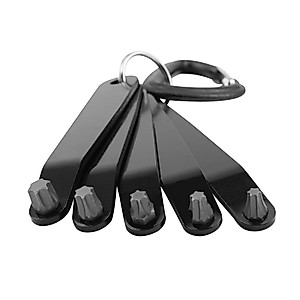 Performance Tool W30978 Low Profile Star Bit Set with Carabiner Clip - 5 Piece Set Including T20, T25, T27, T30, T40 for Hard to Reach Fasteners