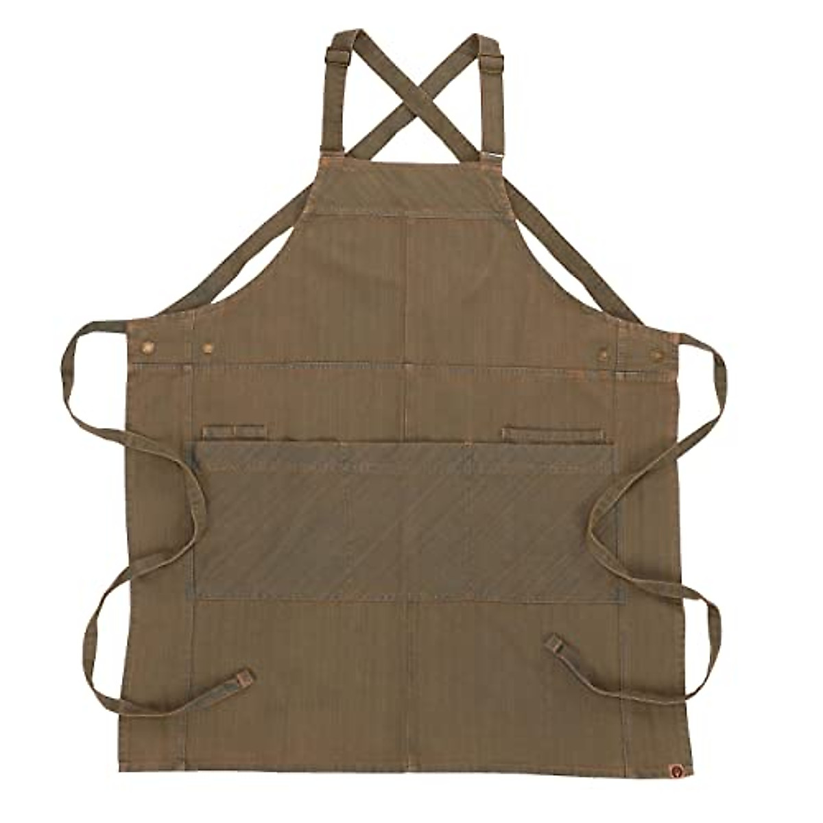 Chef Works Unisex Uptown Cross-Back Bib Apron, Blue Taupe, One Size