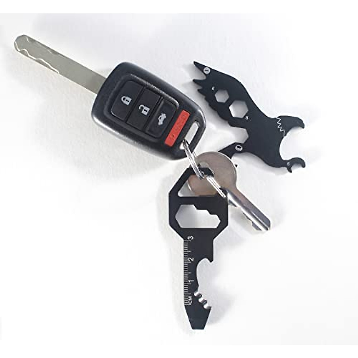 PMR-EXPORTS | Multitool Keychain (Eagle & Key) Two Pack Multitools Eagle Key Good for Adults Teens Men or Woman Multi-tool mechanic Unexpected defense against raiders stealers, Charcoal Gray, 5x5x.25