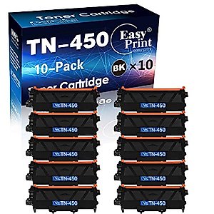 EASYPRINT Compatible Toner Cartridges Replacement for TN450 TN 450 420 Brother MFC7360N/ 7460DN/ 7860DW/ DCP7060D/ 7065DN HL-2220/2230/ 2240/ 2240D/ 2250/ 2270DW, (10x Black)