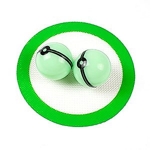 Joliand 6ml Pokeball Container, Silicone Wax Container Glows in The Dark, Food-Grade Silicone Container, Non-Stick Wax Oil Multi-Purpose Wax Storage Container (Green)