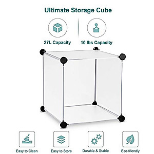 GOFLAME Cube Storage DIY Portable Adjustable Closet Storage Organizer, Clothes Cabinet Wardrobe Cloest,White