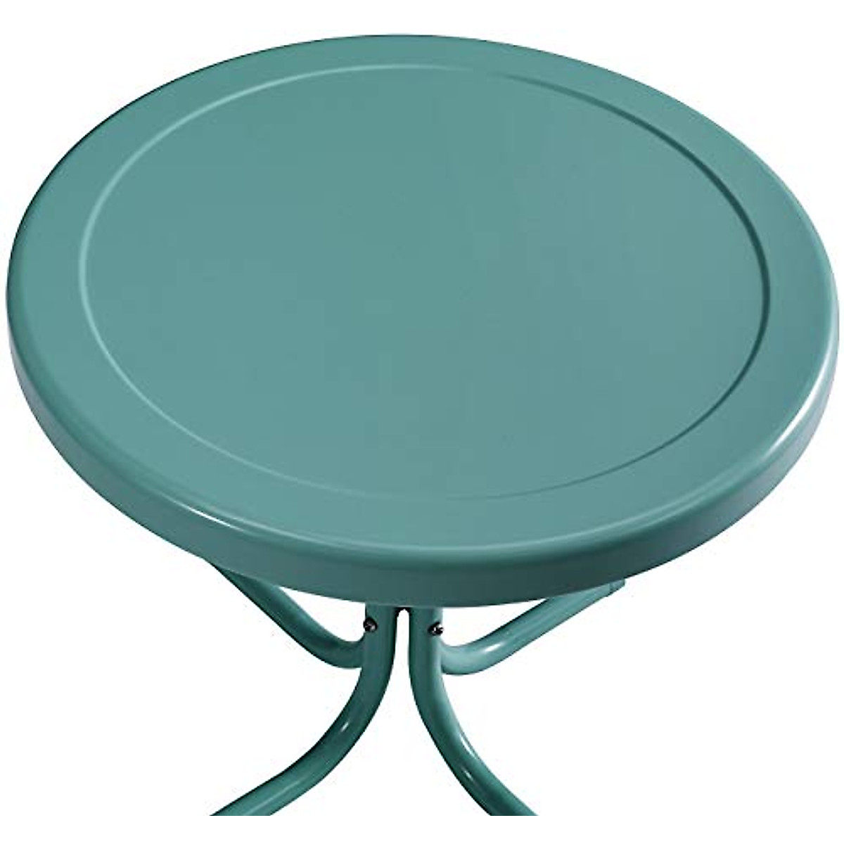 Crosley Furniture Gracie Retro 20-inch Metal Outdoor Side Table - Caribbean Blue