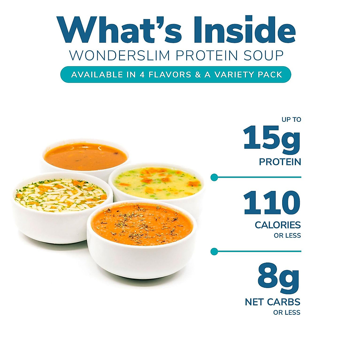WonderSlim Protein Soup, Chicken & Vegetable Cream, 12g Protein, No Fat (7ct)