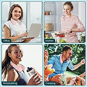 Neck Fan, 6000mAh Portable Fan Personal Fan Hands Free Bladeless Neck Fan 3 Speeds Adjustment 360° Cooling USB Wearable Fan Rechargable Hanging Neck Fan for Women, Men, Office, Travel, Outdoor