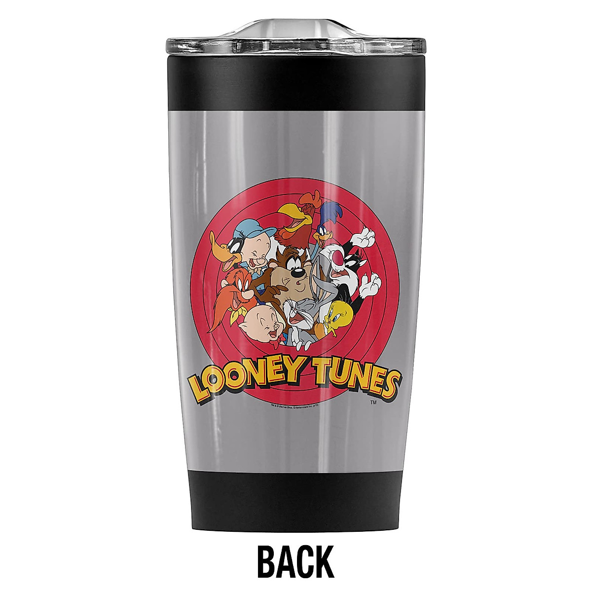 Logovision Looney Tunes Tunes Group Stainless Steel Tumbler 20 oz Coffee Travel Mug/Cup, Vacuum Insulated & Double Wall with Leakproof Sliding Lid | Great for Hot Drinks and Cold Beverages
