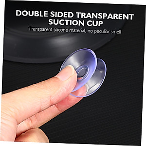 Outanaya 10pcs Clear PVC Plastic Suction Cups Glass Table Suction Cups Suction Cup Hooks for Shower Double Sided Suction Cups Household Windows Heavy Duty Desk Hanger Hook up Table Mat Flat