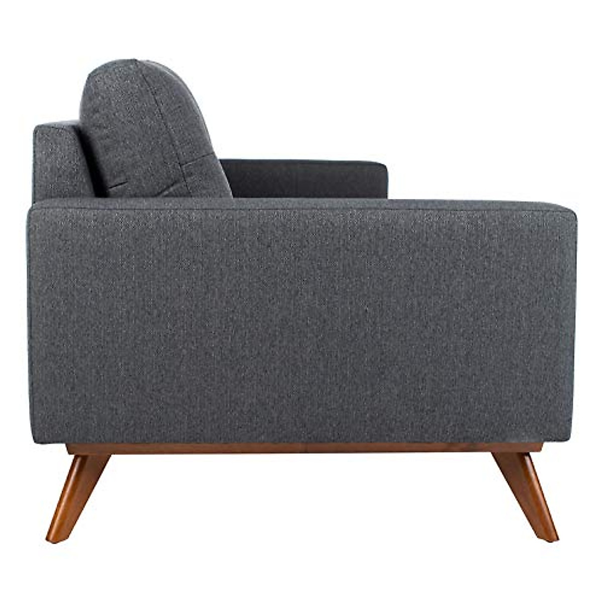 Safavieh Couture Home Gneiss Mid-Century Modern Slate Grey and Dark Brown Tufted Sofa