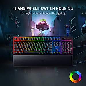 Razer BlackWidow V3 Mechanical Gaming Keyboard: Yellow Mechanical Switches - Linear & Silent - Chroma RGB Lighting - Compact Form Factor - Programmable Macro Functionality, Classic Black