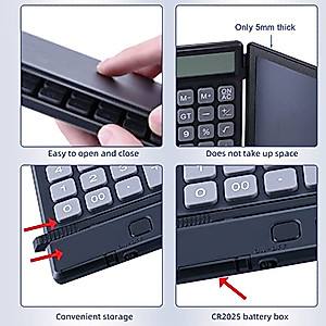 AKHOK Calculator Notepad, Scientific Calculators with Writing Tablet 12-Digit LCD Display Financial Calculator Mute Portable and Foldable Desktop Calculator for Office High School College,Pink