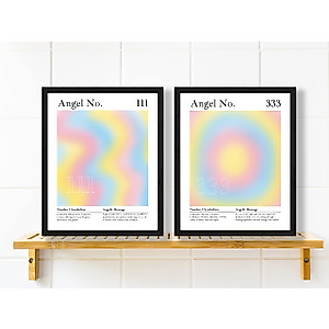 Roxbury Row Set of 9 8x10 Unframed Aura Posters for Room Aesthetic, Angel Number Poster, Aesthetic Room Decor, Spirital Aesthetic Room Decor (Complete Set)