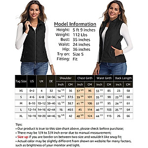 LONGKING Black Women's Vest, Stand Collar Lightweight Zip Quilted Vest for Women L