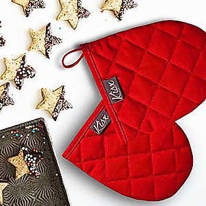 Oven Mitts Heat Resistant – (Red Color) Mini Oven Mitts, Silicone Gloves Heat Resistant, Kitchen Gloves for Cooking, Silicone Oven Mitts & Pot Holders Sets, Kitchen Pot Holders & Oven Mitts Sets