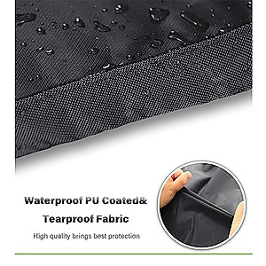 Round Patio Furniture Covers, 100% Waterproof Outdoor Table Chair Set Covers, 600D Heavy Duty Patio Furniture Covers, Anti-Fading, UV Resistant, 62" Dia x 28" H, Black