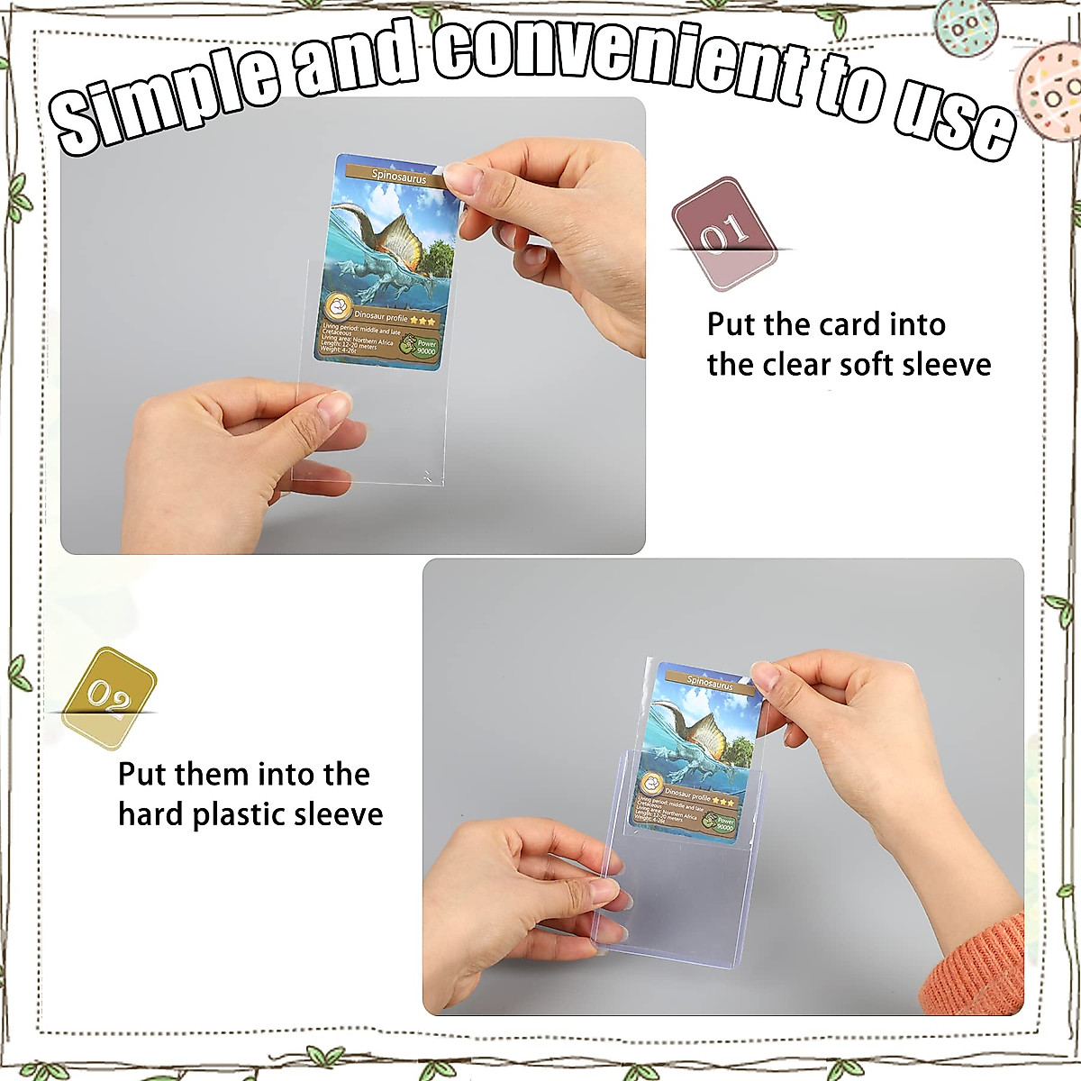 Card Sleeves, SEPGLITTER 160Pcs Hard Plastic Trading Card Sleeves 60Pcs Hard Plastic Card Sleeves and 100Pcs Clear Soft Sleeves for Baseball Card Protective Cards Game Cards Sports Cards(3 x 4 Inch)