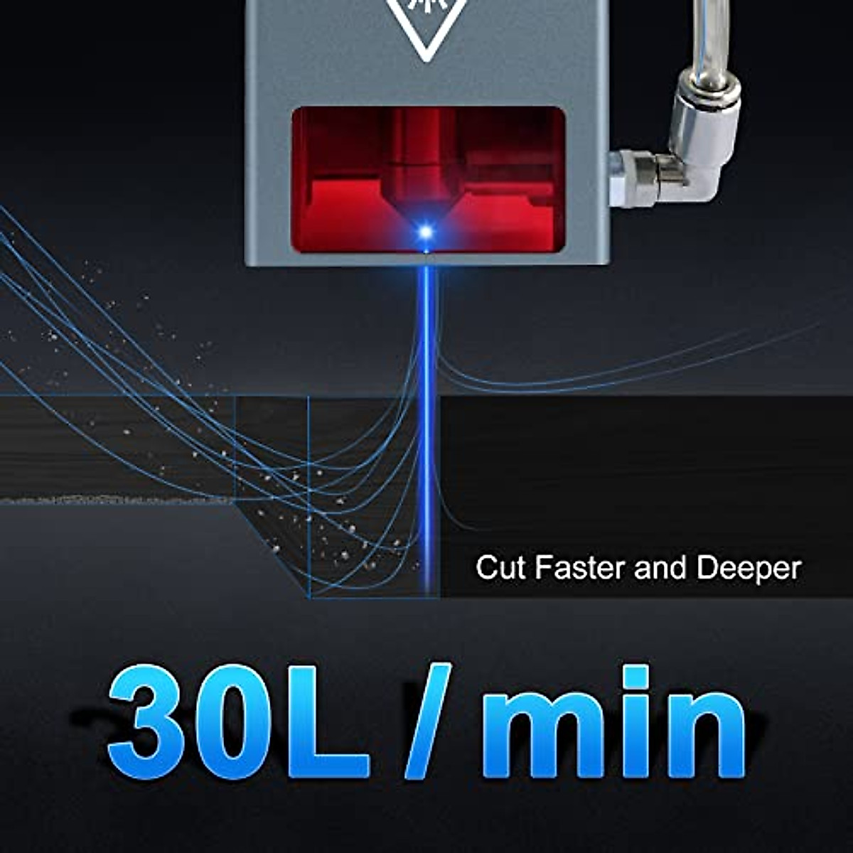 LASER TREE Air Assist, Laser Air Assist Pump for Laser Cutter and Engraver, Adjustable 10-30 L/Min Airflow for Laser Cutting and Laser Engraving, Protect Laser Module Lens, Smooth Edge Clean Cuts