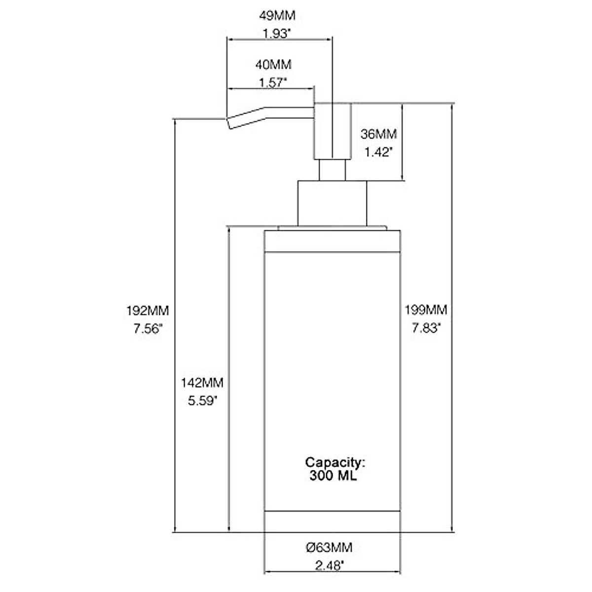 Black Soap Dispenser with Pump, Kmeino Stainless Steel Countertop Soap Dispenser Black Bottle 10 Oz, 300 ML Liquid Bottle for Kitchen Bathroom Hand Dish Lotion Dispenser