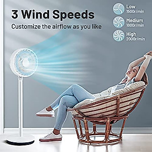 Tangkula Oscillating Pedestal Fan with Remote Control, 3 Heights Standing Fan, Portable Floor Fan with 3 Wind Speeds, 1-7 H Timer, Quiet Stand Fan with 85° Oscillation & 100° Tilt for Home Office