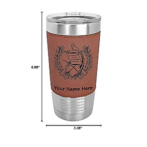 LaserGram 20oz Vacuum Insulated Tumbler Mug, Flag of Guatemala, Personalized Engraving Included (Faux Leather, Dark Brown)