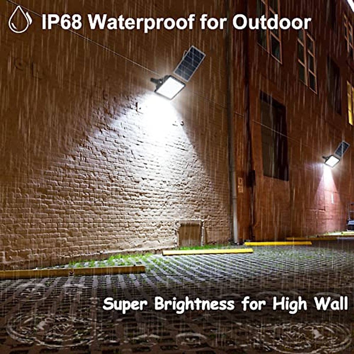 Solar Street Lights 300W Dusk to Dawn Solar Flood Light 35000 Lumens Security Light 6500K Remote Garage Light IP68 Waterproof Commerical Grade Light Sensor for Court,Yard,Garden,Driveway,Parking Lot