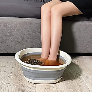 Kvoike 14.8" Collapsible Multipurpose Plastic Washing Basin, Space Saving, Easy to Store, Foldable Basin for Camping Dish Washing Tub and RV Sink