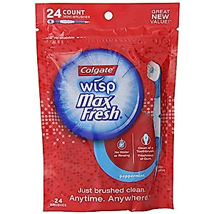 Colgate Wisp Portable Mini-Brush Max Fresh, Peppermint, 24 Count