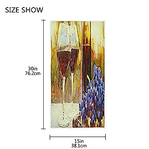Red Wine and Grape Cotton Fingertip Towels 30 x 15 Inches Absorbent and Soft Terry Towel for Bathroom Powder Room Guest and Housewarming Gift