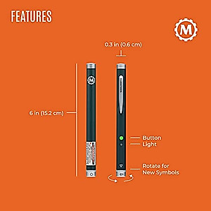 Marathon Multi Symbol Laser Pointer, Green - 20X Brighter Than Red Laser - 1 Mile Night-time Range & Visible in Broad Daylight - TAA Compliant - 4 Custom Pointers - Two AAA Batteries Included