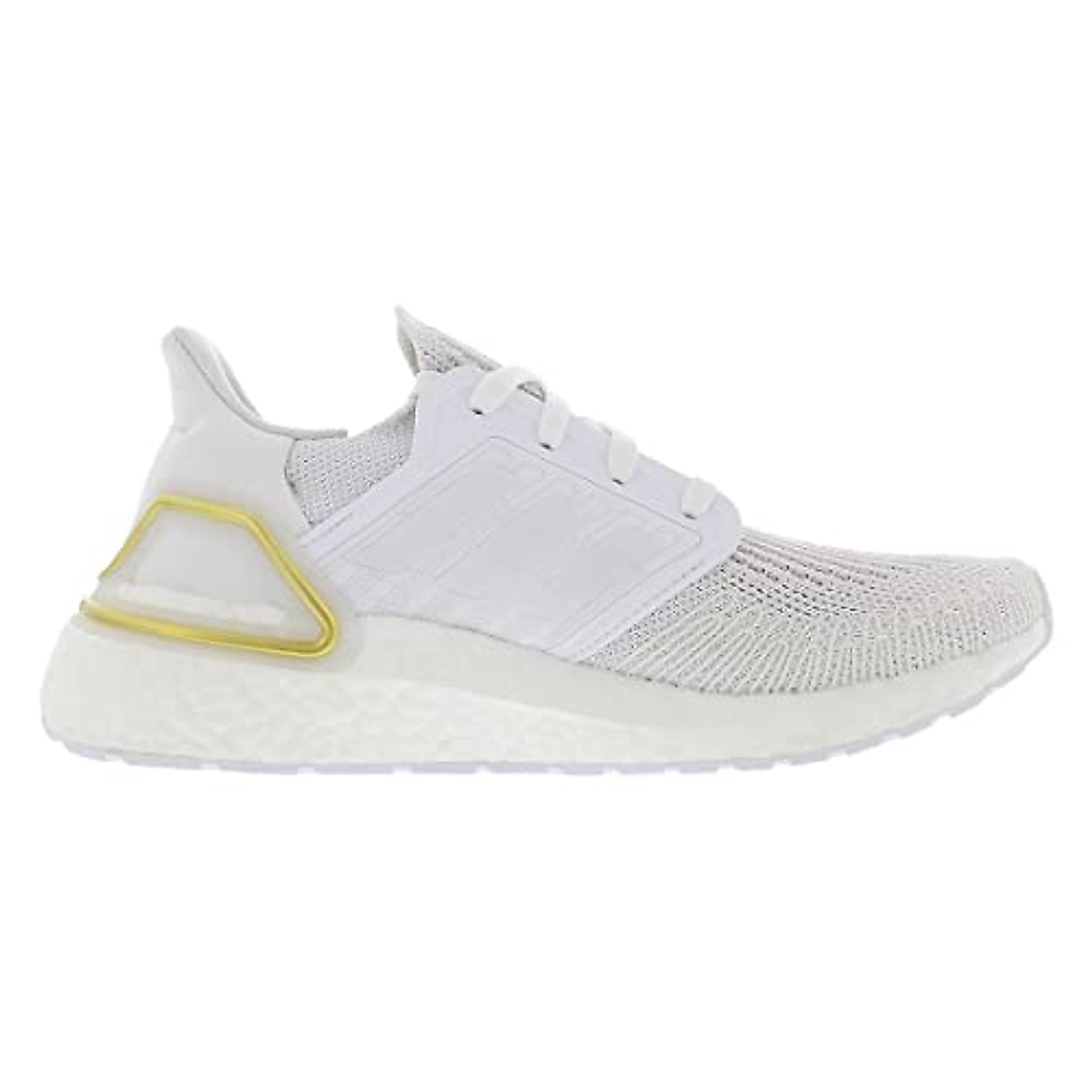 adidas Women's Ultraboost 20 Athletic Running Shoes, White/White/Gold Metallic, 8.5
