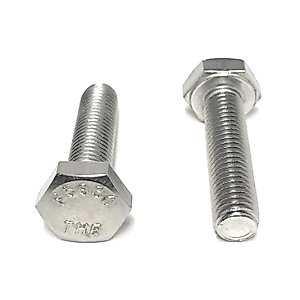 1/4-28x1 Stainless Steel Hex Cap Screws FT Hex Bolts 18-8 (UNF) FINE Thread (25 Pieces)