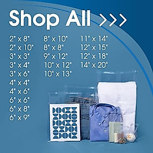 Spartan Industrial - 10" X 13" (100 Count) Crystal Clear Resealable Cello Poly Bags for Packaging, Clothing & T Shirts - Self Seal & Reinforced