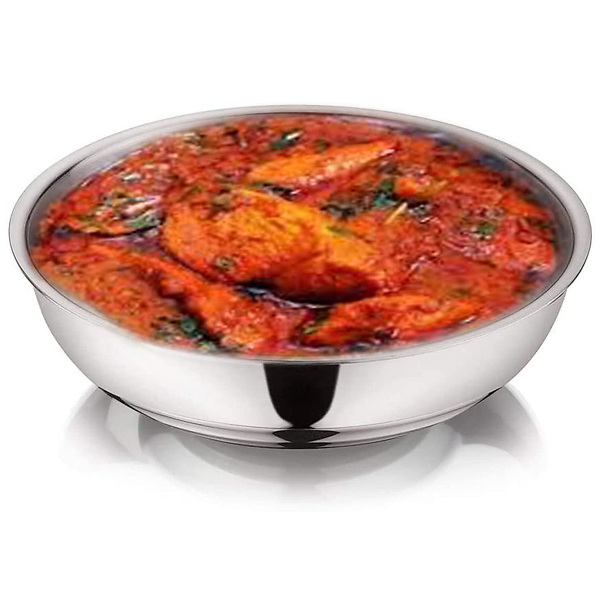 SHRIYA Triply Stainless Steel Tasala Kadai Induction Base Kadhai with Glass Lid Steel Triply Kadhai