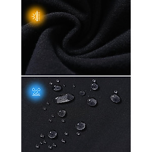 BALEAF Men's Thermal Cycling Pants, 4D Padded Winter Bike Tights Fleece Lined Bicyble Riding Leggings Black L