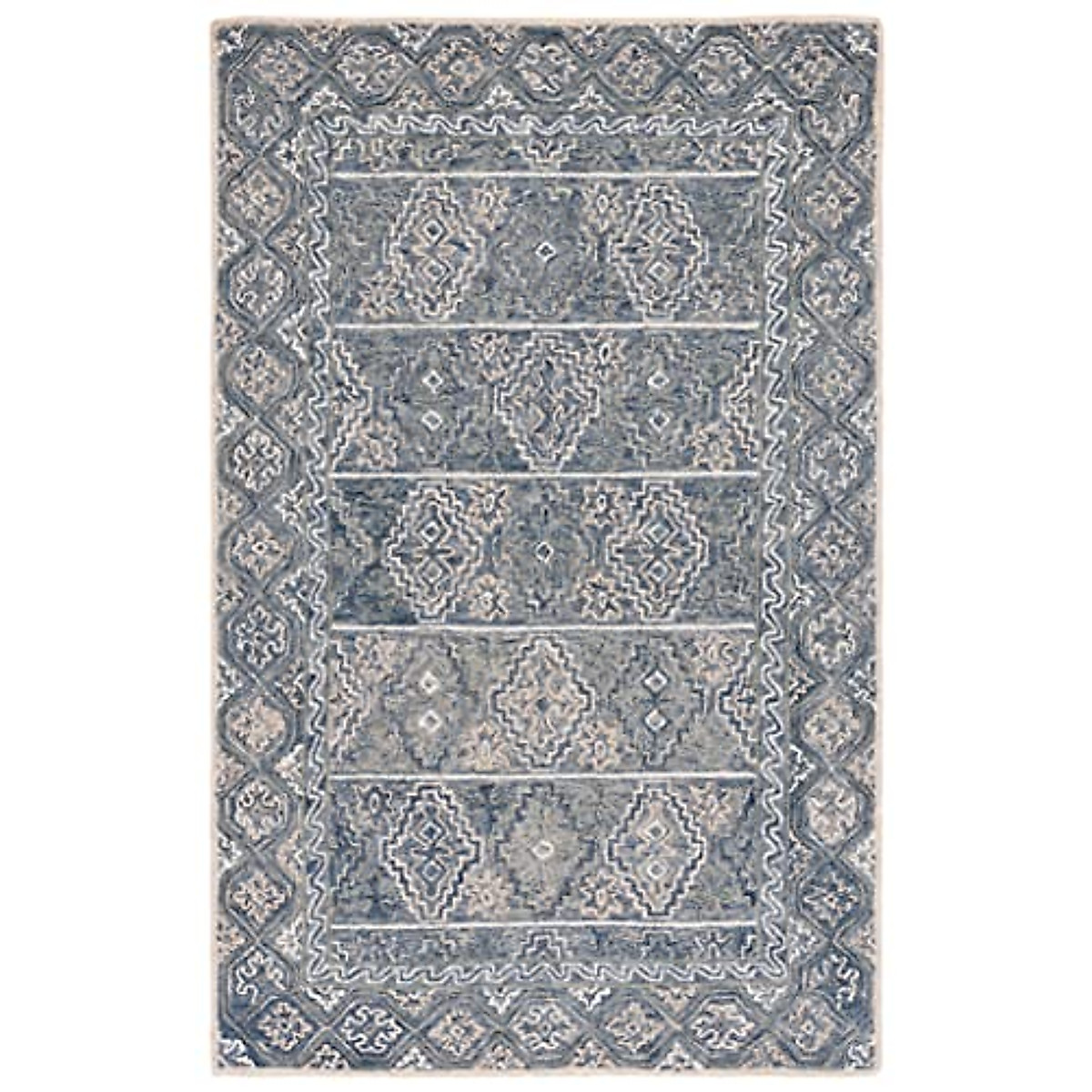 SAFAVIEH Aspen Collection 8' x 10' Blue / Beige APN275M Handmade Boho Wool Area Rug