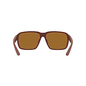 A|X ARMANI EXCHANGE Men's AX4131SU Universal Fit Square Sunglasses, Matte Red/Brown Polarized, 64 mm