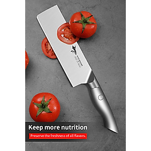 MAD SHARK Nakiri Vegetable Chef Knife 7 Inch, Razor Sharp Usuba Knife, Multipurpose Chopping Knife with Precision and Beauty, for Home and Kitchen