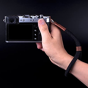 VKO Black Camera Hand Wrist Strap Compatible with Fujifilm X-T30 X-T4 X-T3 X-T20 X-T2 X70 X-Pro2 X-E3 X30 XQ2 X100F A6100 A6600 A6400 A6000 A6300 A6500 RXIR II Cameras Adjustable Safety Strap