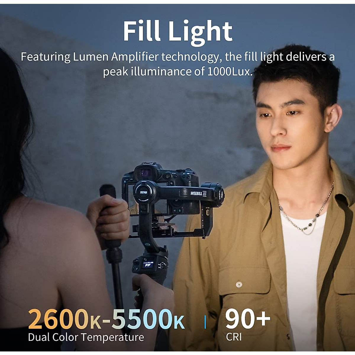 ZHIYUN Weebill 3S Gimbal Stabilizer for DSLR and Mirrorless Camera Canon/Nikon/Sony/Panasonic/Fujifilm,Fill Light,Native Vertical Shooting