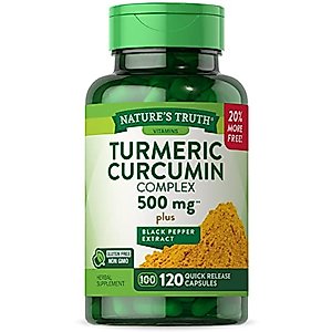 Turmeric Curcumin with Black Pepper Extract | 500mg | 120 Capsules | Non-GMO & Gluten Free Complex Supplement | by Nature's Truth
