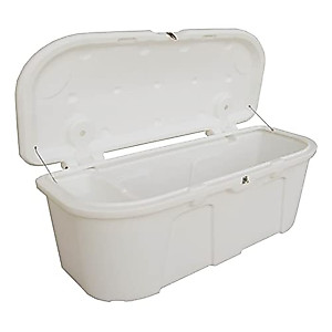 TAYLOR MADE 123650 Stow N' Go Poly Dock and Patio Storage Box - 43" L x 21" W x 36" H, Classic White