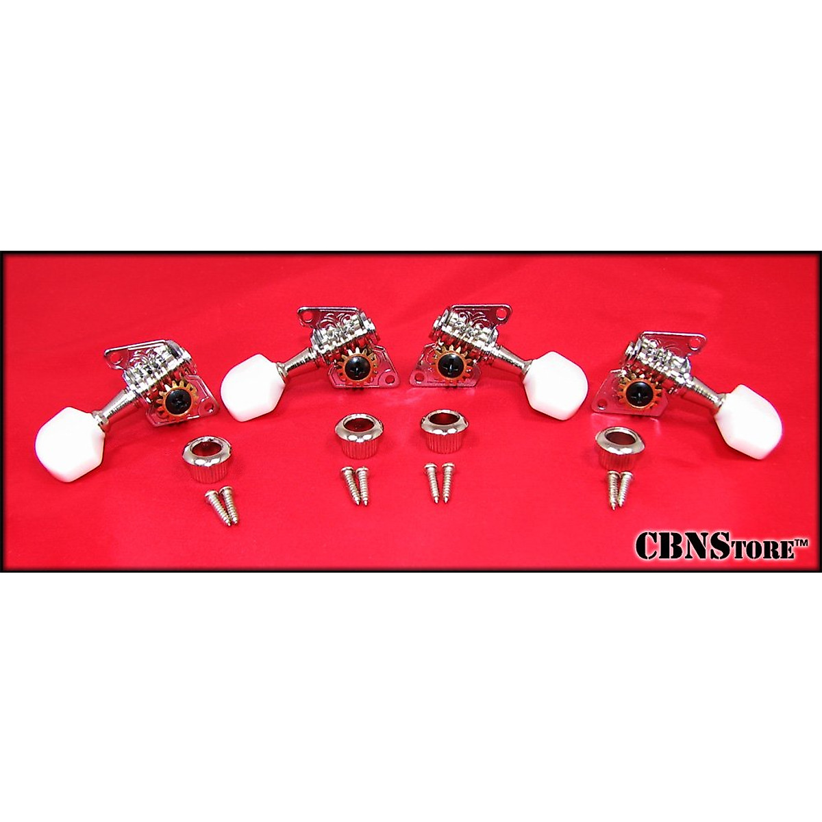 Cigar Box Guitar Parts: Shane Speal Signature Tuners for 4-string guitars - 2 left / 2 Right