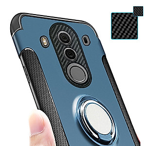 Mate 10 Pro Case, Mingwei [with 360 ° Kickstand] Rotating Ring Case [Dual Shockproof] Protection Cover Compatible with [Magnetic Car Mount] for Huawei Mate 10 Pro (Mate 10 Pro, Blue)
