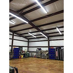 BRILLIHOOD 2-Pack 8FT LED Shop Light, 80W (190W Equiv.), 8000LM LED Garage Light, 6000K (Cool White), T8/T12 Fluorescent Light Fixture for Warehouse, Supermarket, Workshop Office