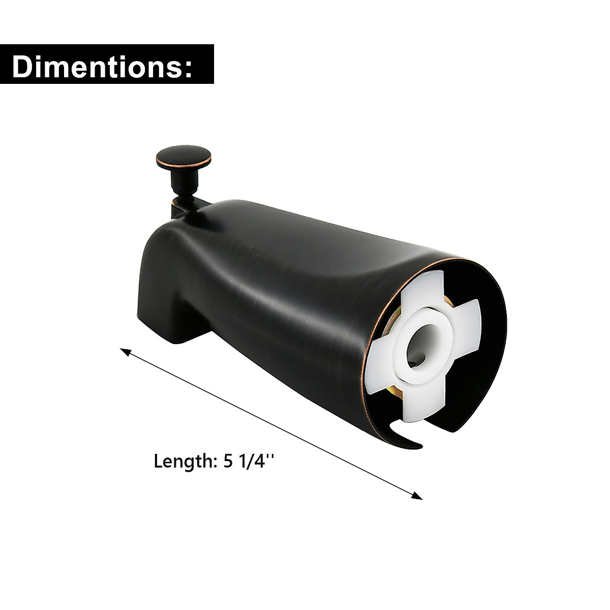 Slip Fit Tub Spout with Pull-Up Diverter for 1/2 inch Copper Tube, Oil-Rubbed Bronze