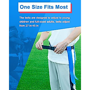 Hilhook Flag Football Belts, 10 Player Adjustable Flag Football Set with 30 Flags for Youth and Adults Training Equipment